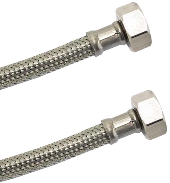 Flexibele waterslang 1/2 inch, RVS Panzerslang 800mm | bol