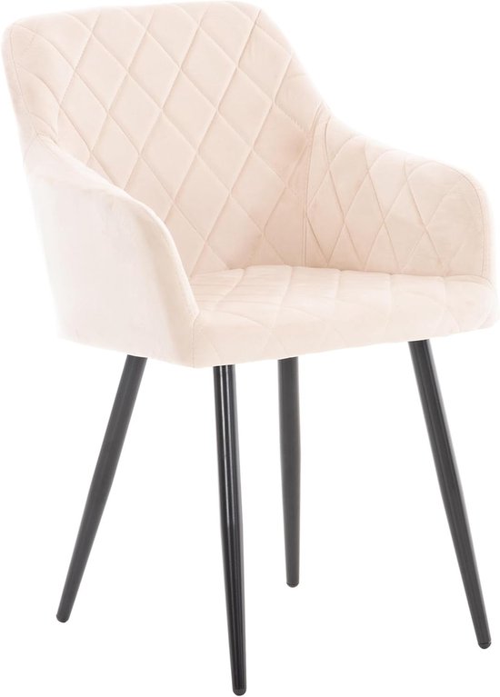 1-delige eetkamerstoel met fluweel beklede keukenstoel, metalen poot ...