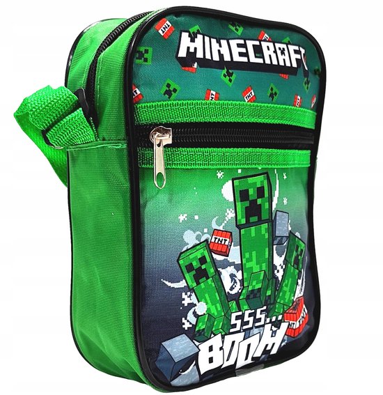 Minecraft tas - Schoudertas - Groen - Creeper-design - 21x15,5x5,5 cm | bol