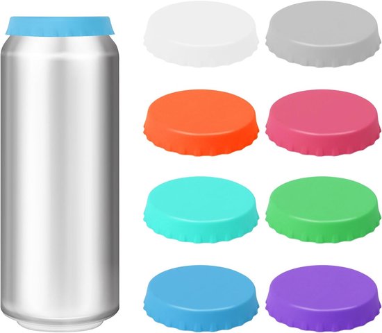 Beverage Can Closure, 8 Pieces, Silicone Lids for Cans, Lid for Cans ...