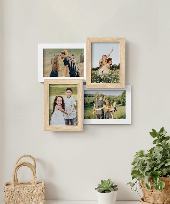 Set van 4 fotolijsten - stijlvol en modern - 10 x 15 cm | bol