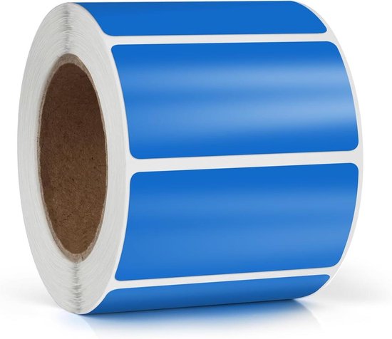 Allecto Plus - Rechthoekige blauwe stickers | 50 x 25 mm ...