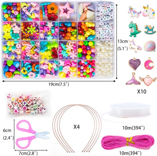RFWR® Kralen om te Rijgen voor Kinderen | Knutselset voor Sieraden en ...