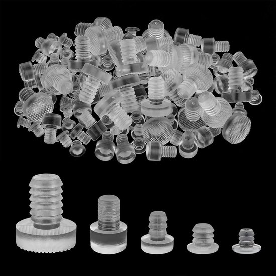 TRANKIELO® - Set van 100 Rubberen Noppen voor Glasplaten ...