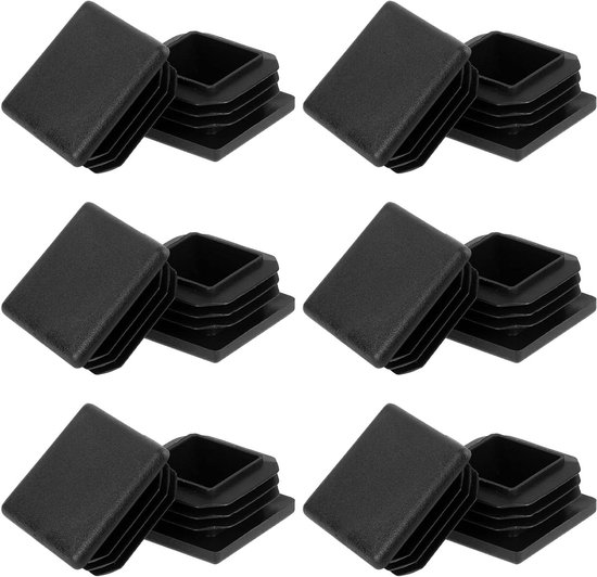 Eindkappen Lamellenstop 40 x 40 mm - Set van 12 - Zwart - Voor Vierkante Buis -... | bol