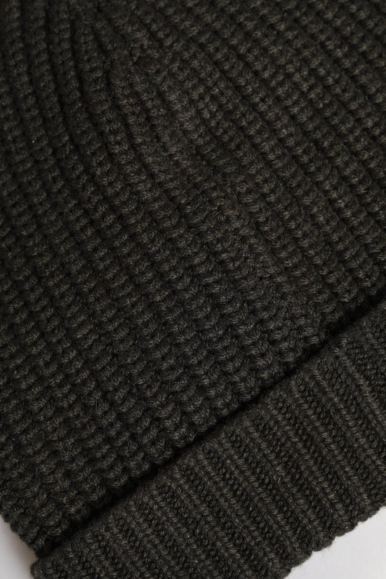 Cashmere Ribbed Beanie - Dark Gray Hats | bol