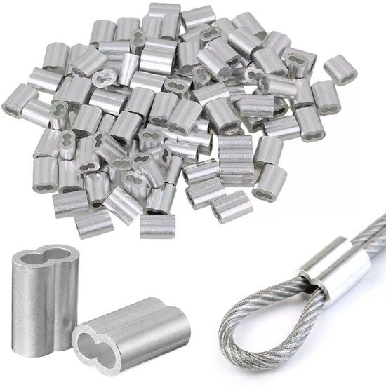 Aluminium krimpringen - Kabelhulzen voor staaldraad en kabels - 5 stuks ...