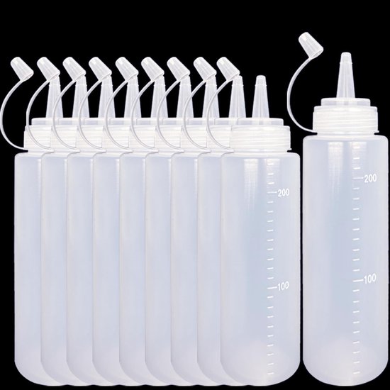 10 stuks knijpflessen van 250 ml - plastic knijpfles - perfect voor ...