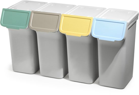 KADAX Afvalemmer met deksel, plastic afvalemmer voor afvalscheiding ...