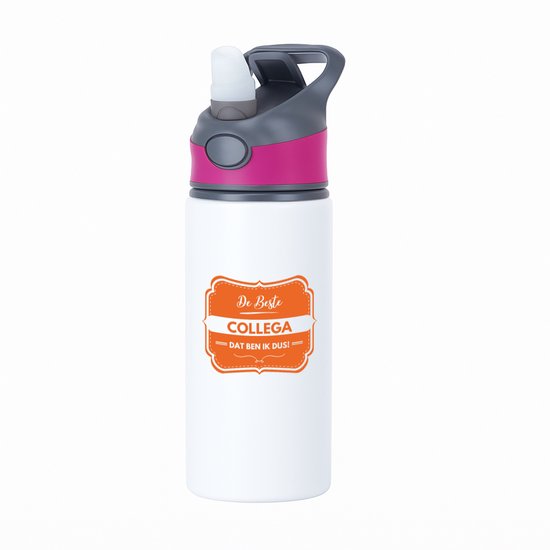 Hacebo® - De beste collega, dat ben ik dus waterfles met rietje roze ...
