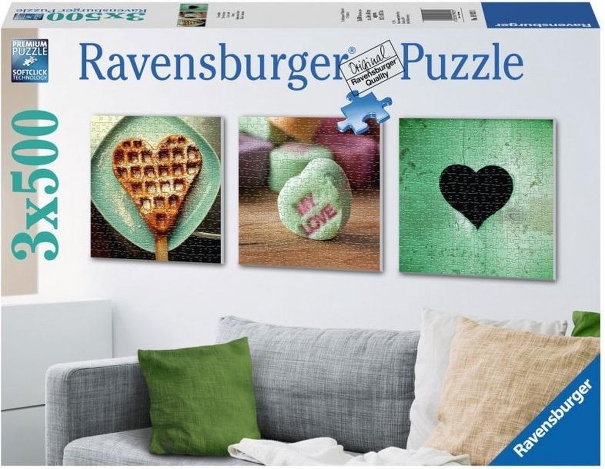 Ravensburger puzzel Symbolen van Liefde Drieluik - Legpuzzel - 3 x 500 ...