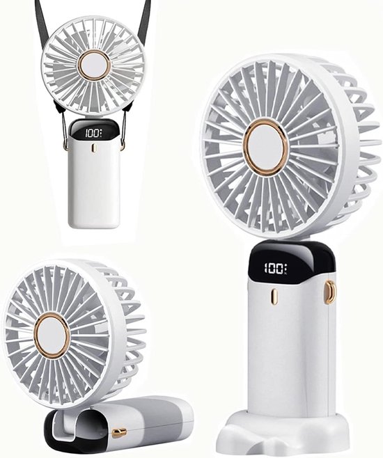 Handventilator - 5 snelheden - 3600 mAh - Mini Ventilator - Kleine USB ...