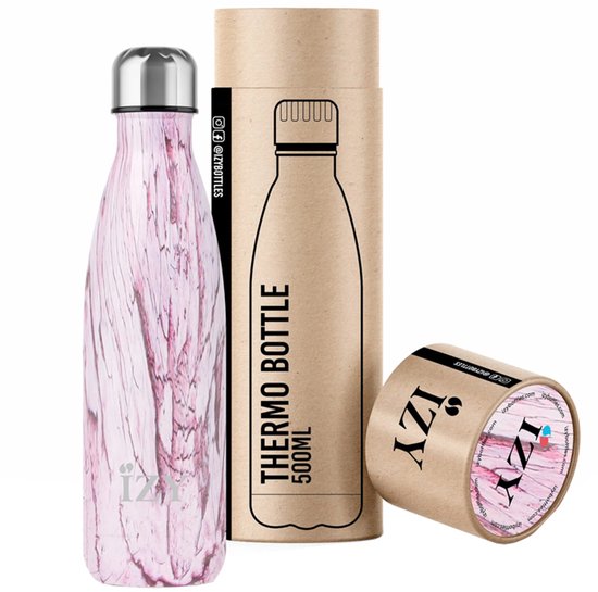 IZY Drinkfles - Prints - Design Roze - Inclusief donatie - Waterfles ...