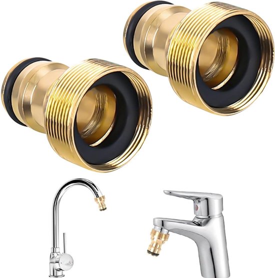 Inovra Plus - Universele kraanverbinders, 2 stuks, messing kraanadapter voor... | bol