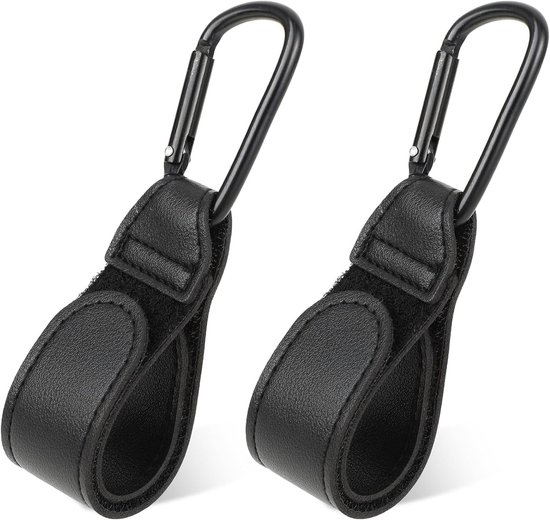 2-piece pushchair hooks - leather style - universal fit - pushchair ...