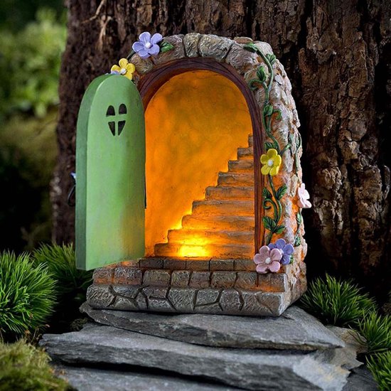 Glow in the Dark Miniature Fairy Door Garden Decoration for Tree Trunk ...