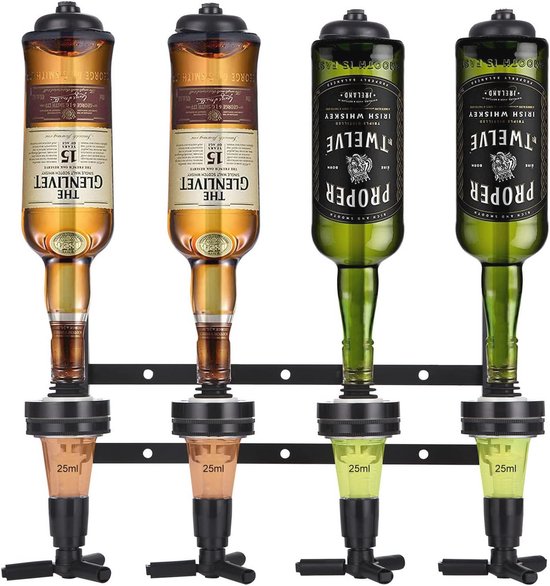 Wandflessenhouder en Doseerder voor Drank - Ruimtebesparende Bar Accessoire voor Thuis... | bol