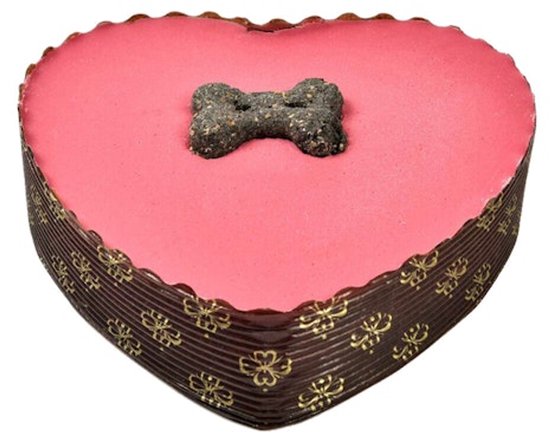 Barking Bakery Pink Heart Pawty Cake - 1 stuk - Hondencake - Taart voor ...