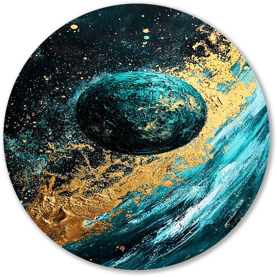 Ruimte kunst met planeetdetails - Universum muurcirkels - Ronde ...