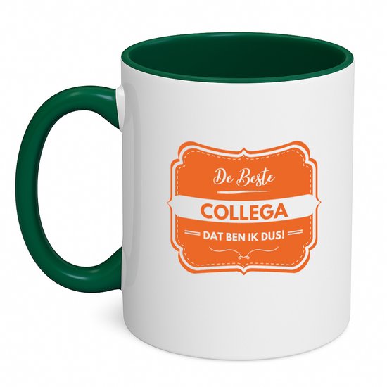 Hacebo® - De beste collega, dat ben ik dus koffiebeker donker groen ...
