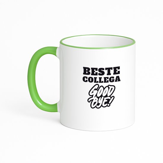 Hacebo® - Beste collega koffiebeker met gekleurde rand groen - Beste ...