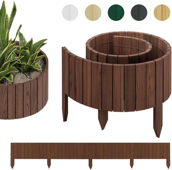 be4nature Flexibele tuinborder 200 x 10 cm Donkerbruin Geïmpregneerde ...