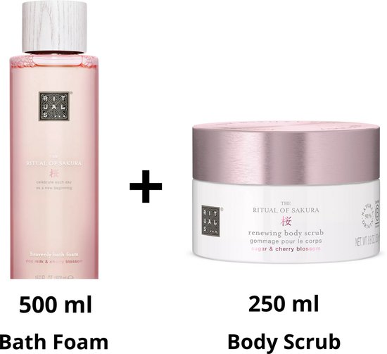 Rituals of Sakura Body Scrub 250 ml + Bath Foam 500 ml Duo Packing | bol