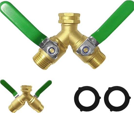 Goodivery® - Waterverdeler - Kraan Splitter - Tuinslang Splitter - 20x20x5 - groen | bol