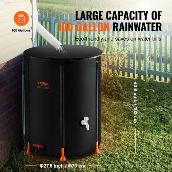 Regenton - Regenwaterton - Regentank - 379L - Opvouwbaar - 1000D PVC ...