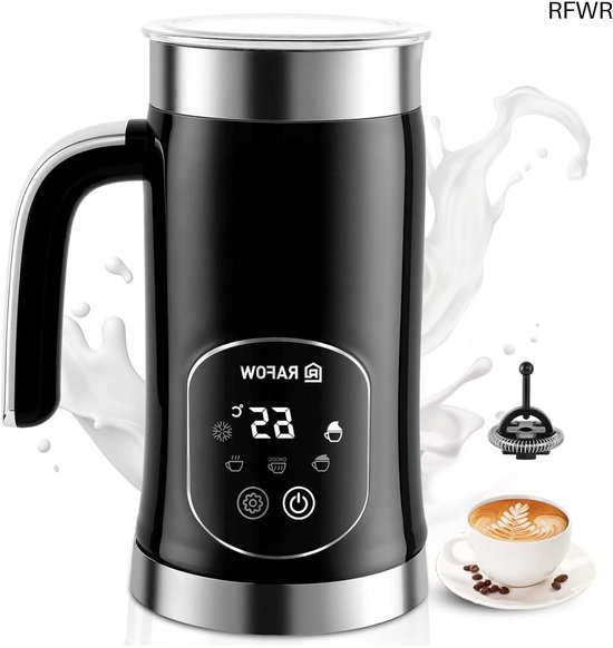RFWR® Automatische melkopschuimer 5-in-1 met grote inhoud, voor warm en ...