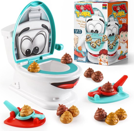 Shoot The Poop Family Speelgoed - 12 poos, 2 launchers, sticker - Mini ...