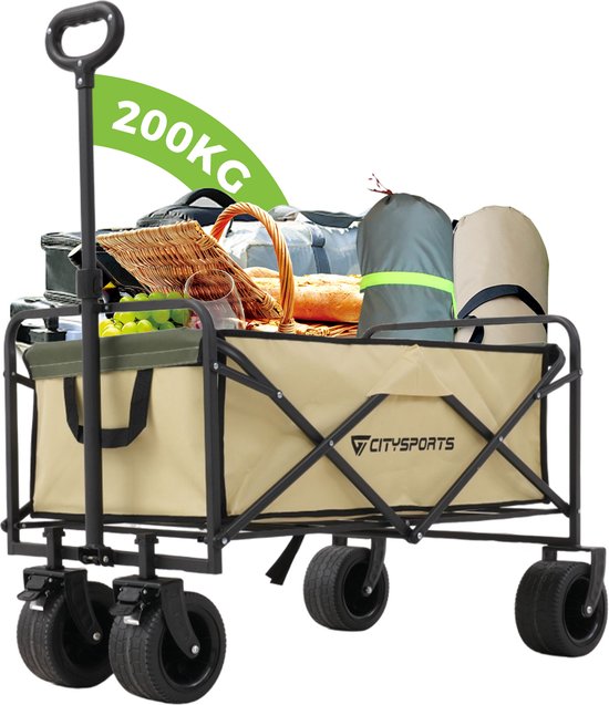 TC02 Opvouwbare Bolderkar - Sterk Frame - Dikkere Wielen met Rem - 95* ...