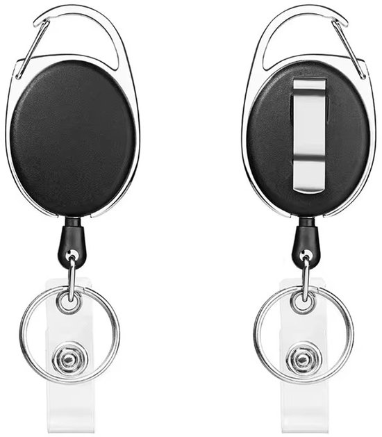 Consumerce® Set van 6 Intrekbare Sleutelhanger Met 69cm Koord En Karabijnhaak – ID... | bol