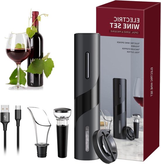 Rechargeable Electric Plug with Drip Free Spout Vacuum Pump/Cap and ...