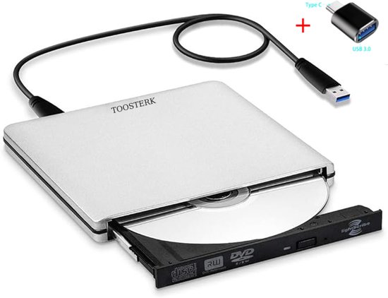 Externe CD/DVD Speler USB 2.0 – Compatibel met , Laptop en Windows 7/8 ...