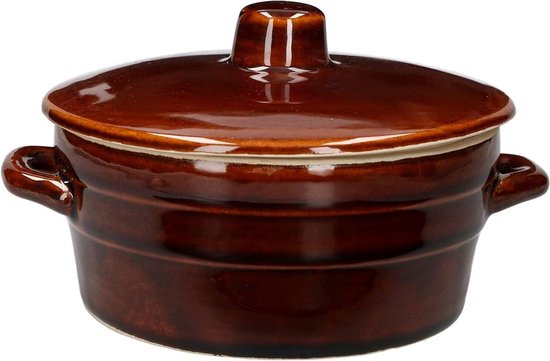 Ceramic pot 1 litre stoneware pot with lid serving dish smalt pot ...