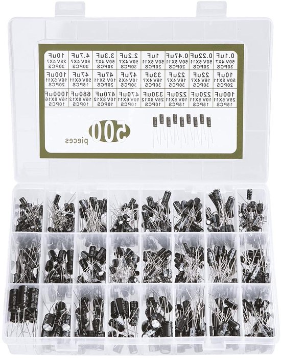 Elektrolytische condensatoren met aluminium behuizing en opbergdoos ...