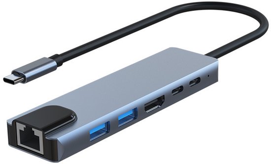 Adaptateur multiport USB-C USB-A, USB-C, HDMI, RJ45 | bol
