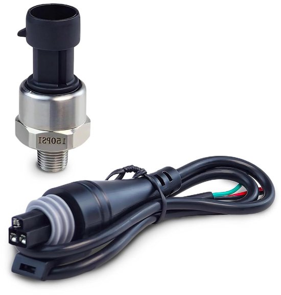Allecto Plus - Druksensor 05-45 V 1/8NPT met kabel - Roestvrij stalen ...