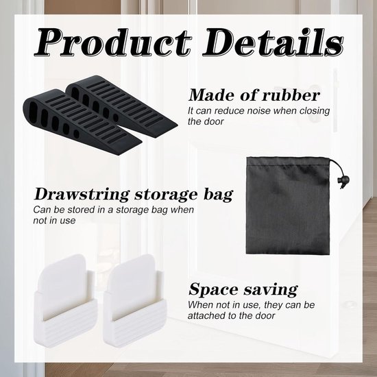 Allecto Plus - Deurstopper Wig voor Vloer - Antislip Rubberen Wiggen ...