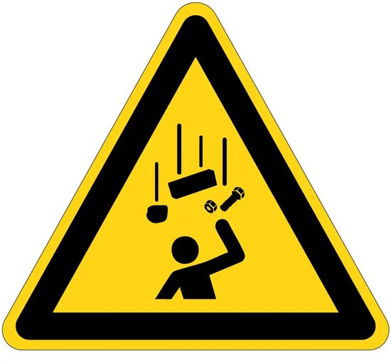 Vallende objecten waarschuwingssticker - W035 - 2,5 cm - 10 stuks per ...