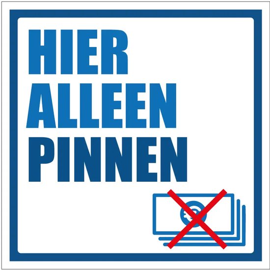 Hier alleen pinnen sticker - 40 x 40 cm | bol