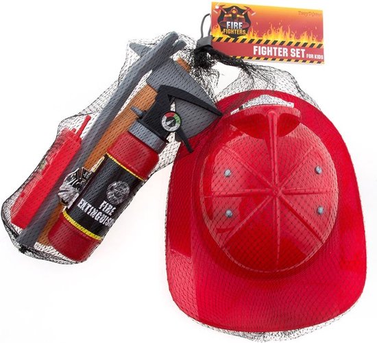 Accessoireset brandweerman 6-delig (brandweerster, breekijzer ...