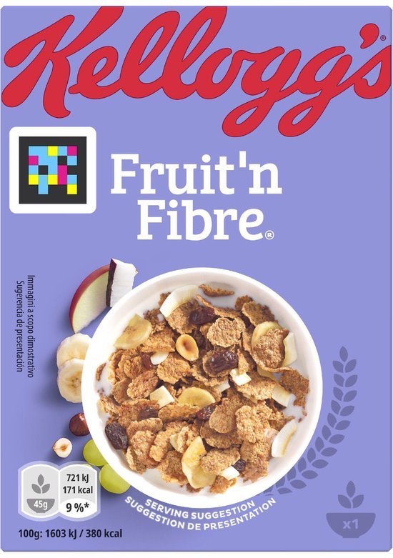 Kellogg's Fruit n Fibre Ontbijtgranen 40 Mini Pakjes 45gram (BnB, Hotel ...