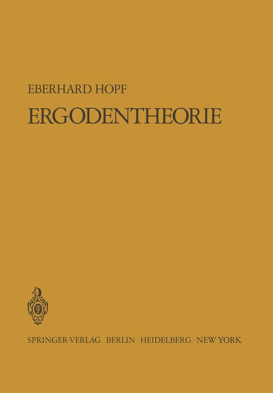 Ergodentheorie | 9783540048817 | Eberhard Hopf | Boeken | bol