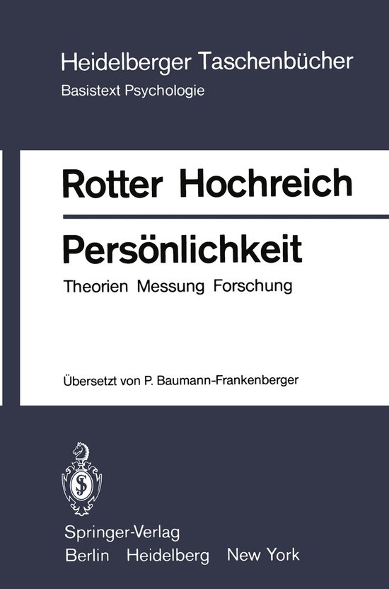 Persönlichkeit | 9783540094692 | Julian B. Rotter | Boeken | bol