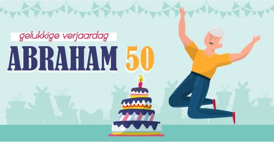 Gelukkige Verjaardag Abraham 50 Spandoek 100x200cm | bol