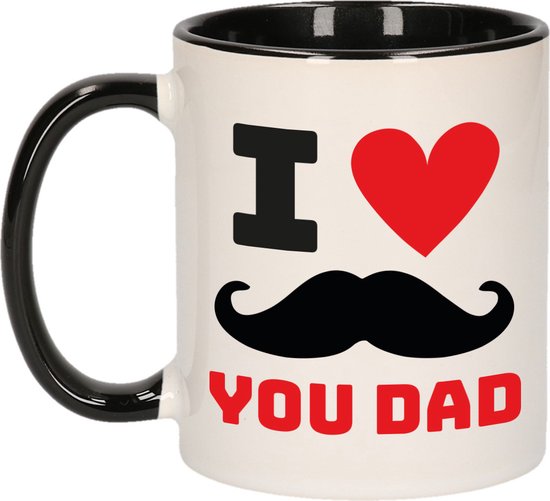 Bellatio Decorations Cadeau koffie/thee mok voor papa - zwart/rood - liefde - keramiek... | bol