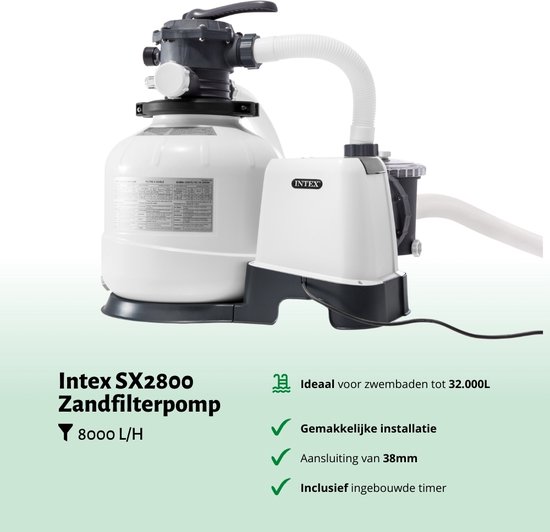 Intex 26648GS Zandfilterpomp - SX2800 - 8000 liter per uur inclusief ...