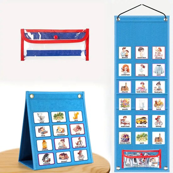 Weekplanner kind opvouwbaar - 67.5X24cm - dagplanner kind pictogrammen ...